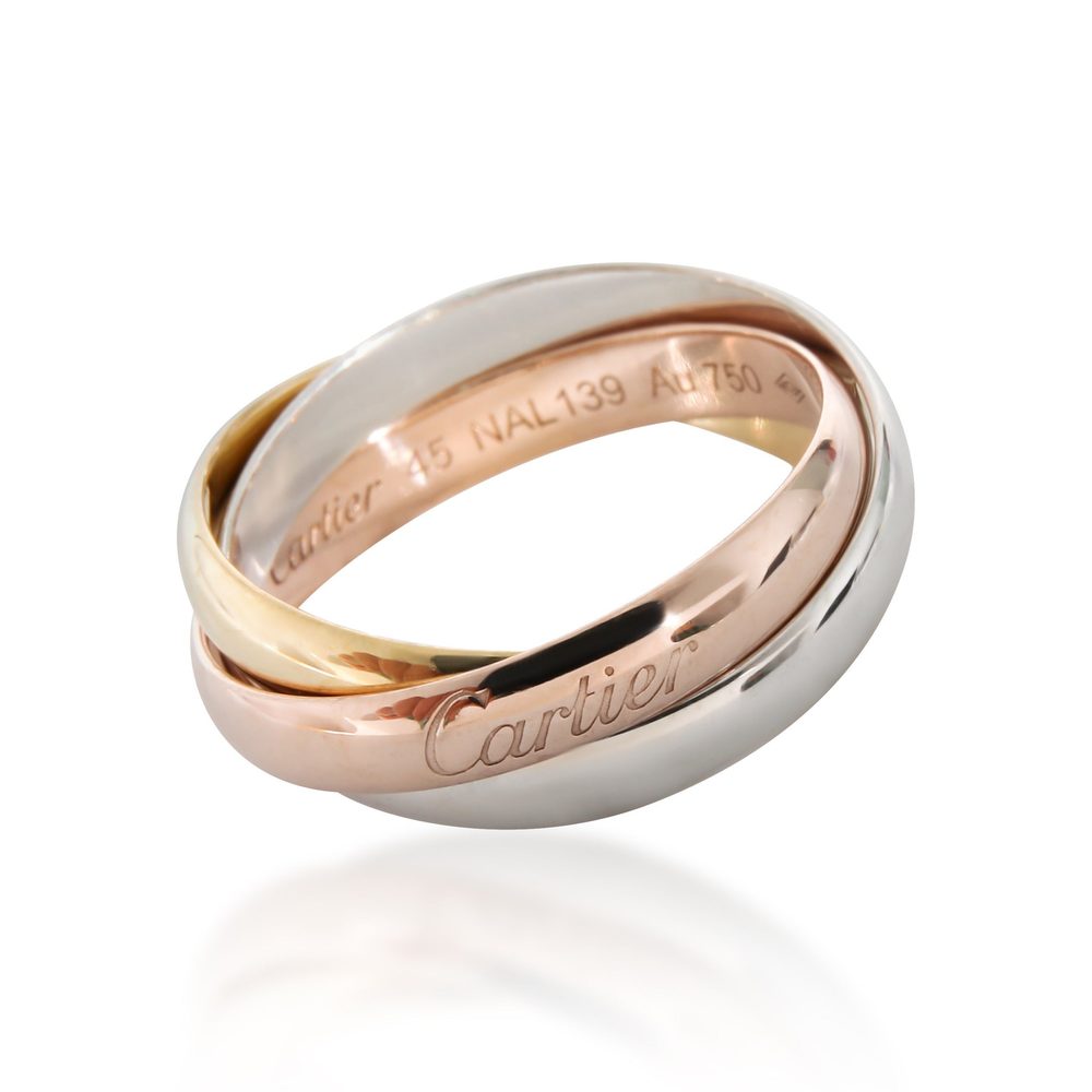 Cartier Trinity Ring Small Model In 18k 3 Tone Gold - Gem